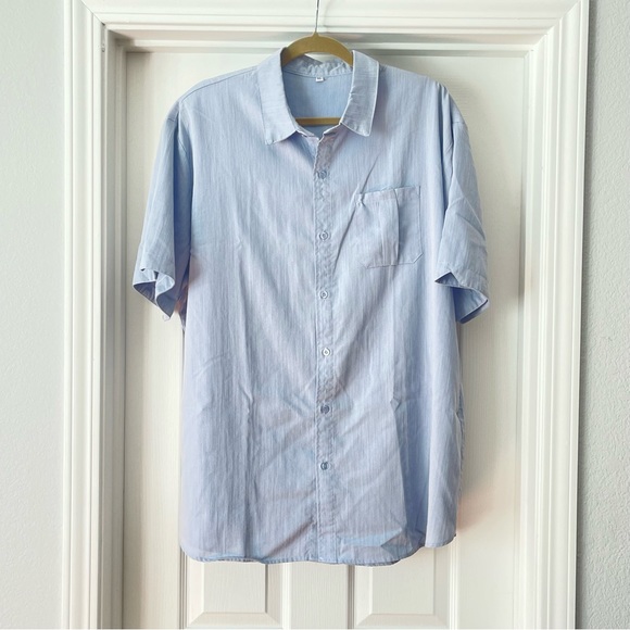 Shirts | Light Blue Button Down Short Sleeve Collared Shirt | Poshmark